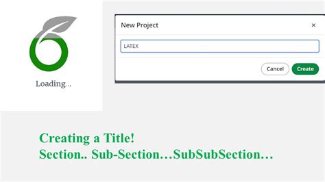 Creating A Title In Latex Section Subsection Subsubsection Latex 02 Youtube