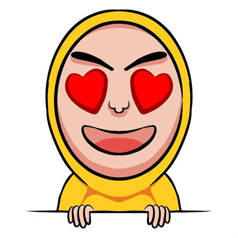 The Big Smile And Heart Shaped Eyes Mean Enthusiastic Feelings Of Love