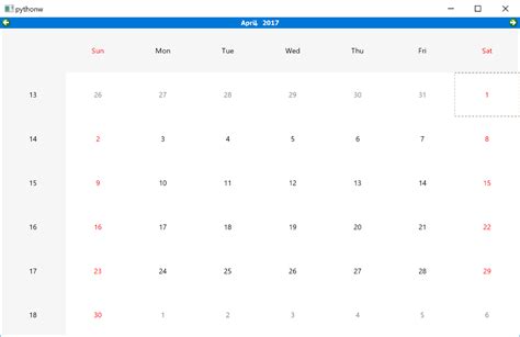 PySide Change Location Of Date In QCalendarWidget Chegg