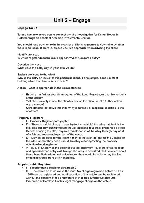 Unit 2 Engage Task 1 Unit 2 Unit 2 Engage Engage Task 1 Teresa Has Now Asked You To