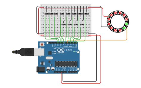 Circuit Design Binary W Switches Wneopixel Lights C Tinkercad