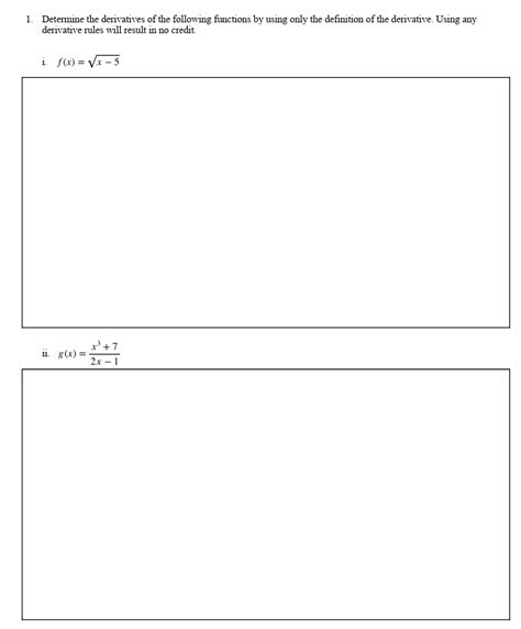 Solved Determine The Derivatives Of The Following Functions Chegg