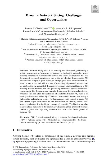 Pdf Dynamic Network Slicing Challenges And Opportunities