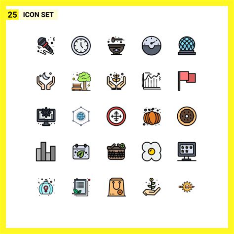 User Interface Pack Of 25 Basic Filled Line Flat Colors Of City Building Time Speed Dash