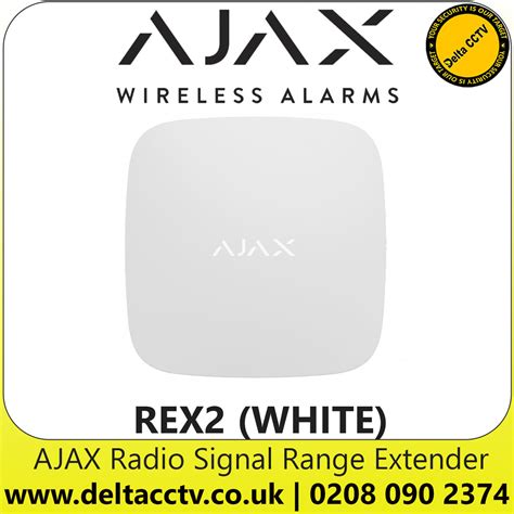 Ajax Rex2 White Radio Signal Range Extender Supporting Photo Verification Of Alarms
