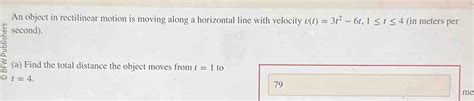 solved an object in rectilinear motion is moving along a horizontal