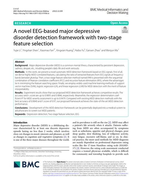 A Novel Eegbased Major Depressive Disorder Detection Framework With Twostage Feature