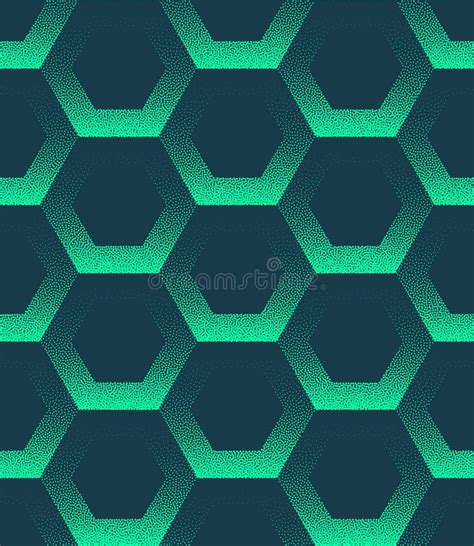 Mod Honeycomb Grid Seamless Pattern Trend Vector Turquoise Abstract