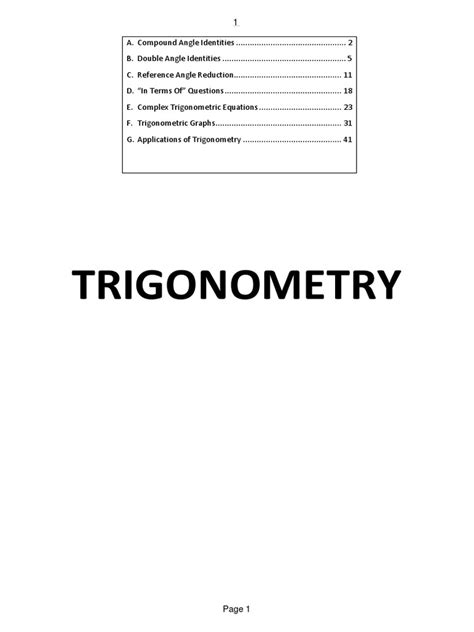Mathematics Gr 12 P2 1 Trigonometry Pdf Trigonometric Functions Trigonometry