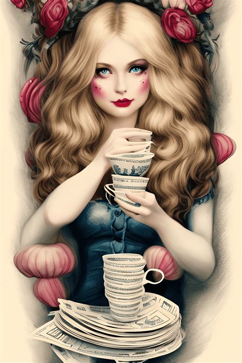 Alice Beautiful Girl Portrait With Long Blonde Waves Creative Fabrica