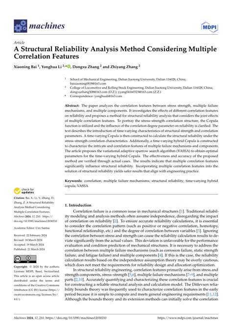 Pdf A Structural Reliability Analysis Method Considering Multiple