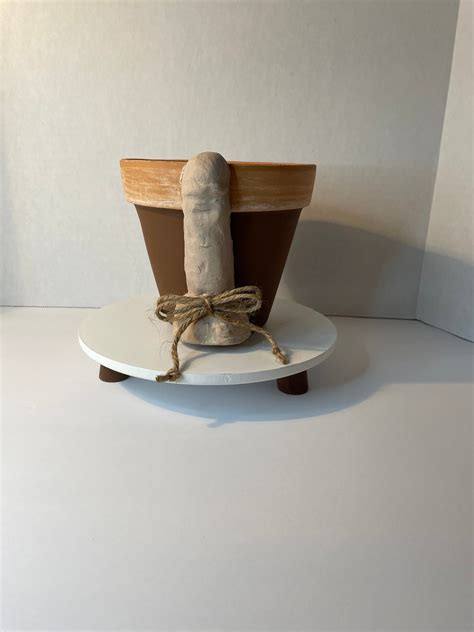 Penis Clay Pot Flower Planter Adult Flower Pot Handmade Clay Penis Fun Gift Planter
