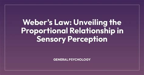 Webers Law Unveiling The Proportional Relationship In Sensory Perception • Psychology Town