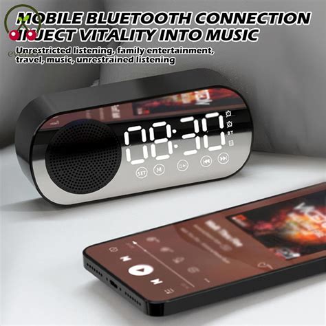 Digital Alarm Clock Bluetooth 50 Speaker Led Display Mirror Desk Alarm