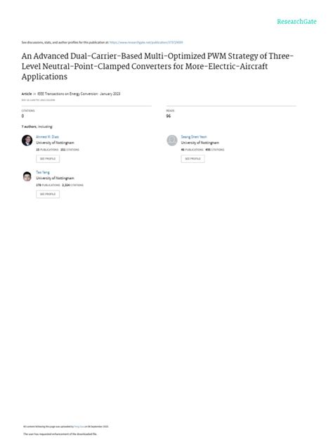 An Advanced Dual Carrier Based Multi Optimized Pwm Strategy Of Three Level Neutral Point Clamped