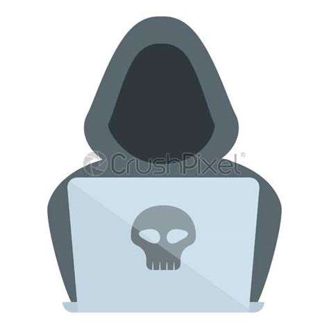 Hacker Laptop Icon Cartoon Vector Computer Steal Stock Vector 5948371