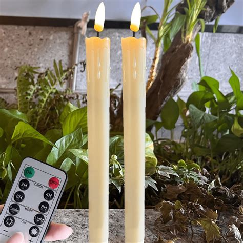 3d Flickering Led Taper Candle Light With Remoteandtimer Function