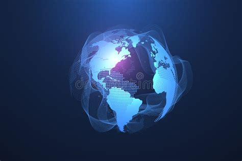 Global Network Connection Concept Big Data Visualization Stock Vector