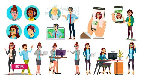 Dispatchers Client Support Team Vector Characters Set 17393237 Vector