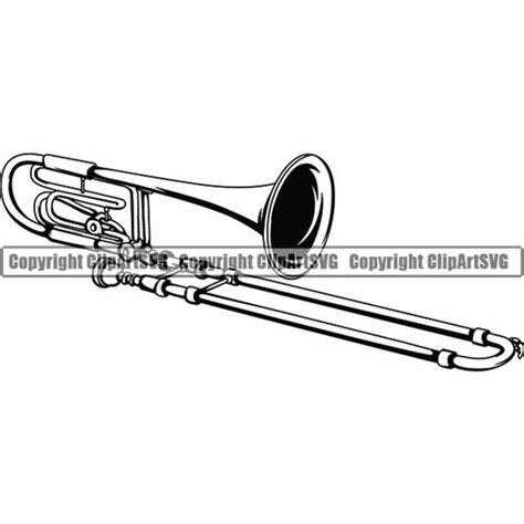 Trombone Clip Art Black And White