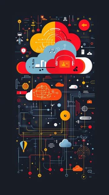 Abstract Network Connectivity Design With Clouds Premium Ai Generated