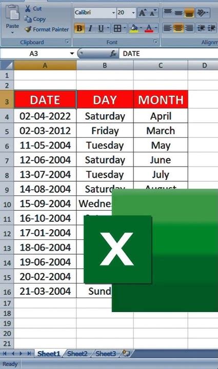How To Find Day And Month Excelfunction Tricksexcel Youtube