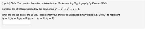 Solved 1 Point Note The Notation From This Problem Is