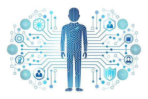 flat ai driven digital identity elements concept as abstract elements
