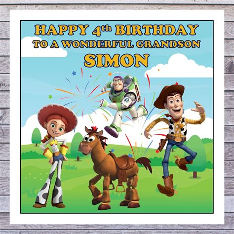 Toy Story Personalised Birthday Cards Any Name Age Relationship Etsy