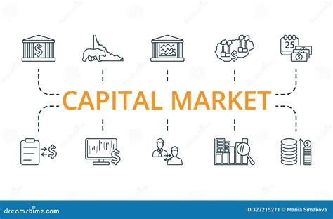 Capital Market Thin Line Icon Set Monochrome Simple Capital Market