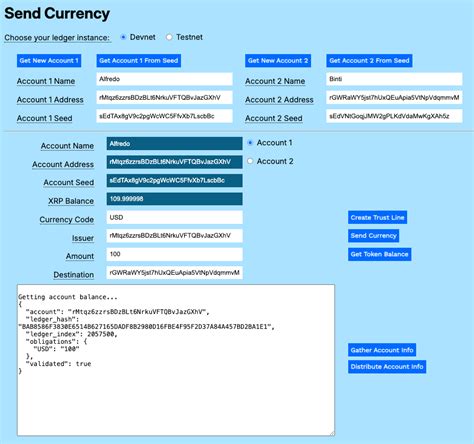 Create Trust Line And Send Currency Using Javascript