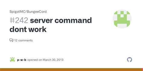 Server Command Dont Work Issue SpigotMC BungeeCord GitHub