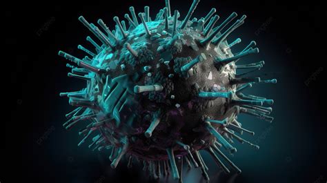 검정색 배경에 스파이크가 있는 바이러스 바이러스 감지 격리 된 배경의 3d 일러스트 고화질 사진 사진 배경 일러스트 및 사진 무료 다운로드 Pngtree