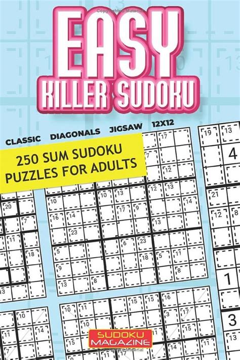 Easy Killer Sudoku 250 Sum Sudoku Puzzles For Adults Sudoku Magazine