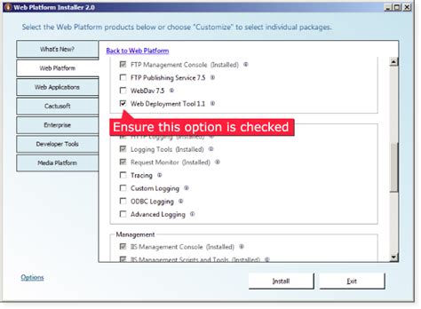 using the microsoft web platform installer