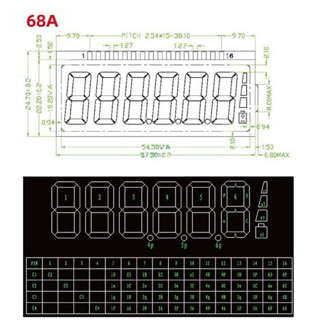 6 Digit 7 Segment LCD Display Screen Reflective Type 16pin UGE Electronics Egypt