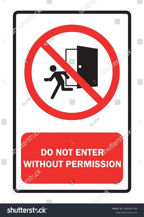 Do Not Enter Without Permission Vector Stock Vector Royalty Free