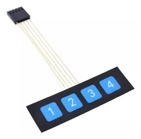 Teclado Matricial De Membrana 4 Teclas Formato 1x4 Arduino R 13 Em
