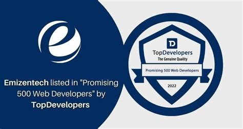 Emizentech Secured Position In Top Developers List Of Promising 500 Web Developers Of 2022