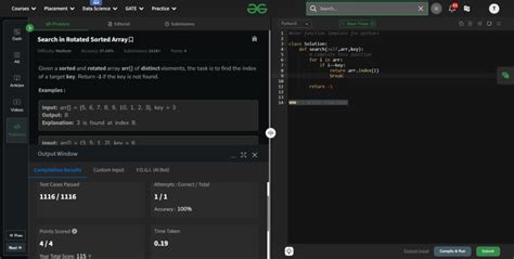 Python Optimized Binary Search For Rotated Sorted Array Tejaswi
