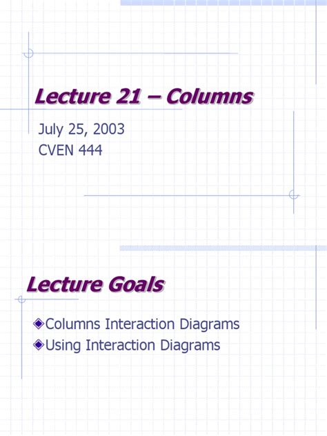 Column Interaction Diagram Lecture21 Pdf Bending Column