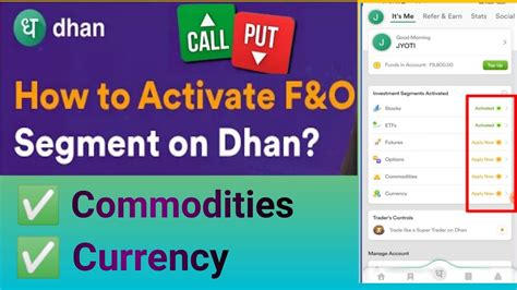 How To Activate F O Segment On Dhan For Option Trading Commodity Currency YouTube