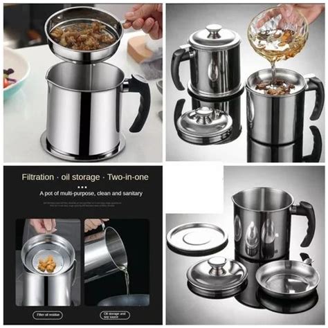 Stainless Steel Oil Filter Strainer Pot For Home At ₹ 250piece In Mumbai