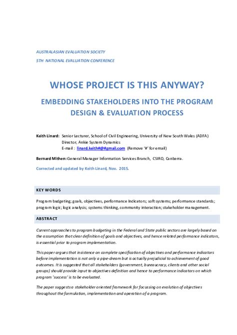 pdf whose project is this embedding stakeholders into the program
