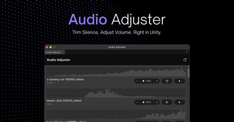 audio adjuster audio unity asset store