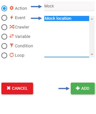 Mock Location Command RTILA Web Business Automation
