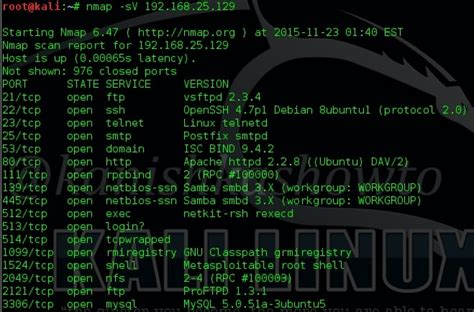 hacking metasploitable 2 port scan output hackercool magazine