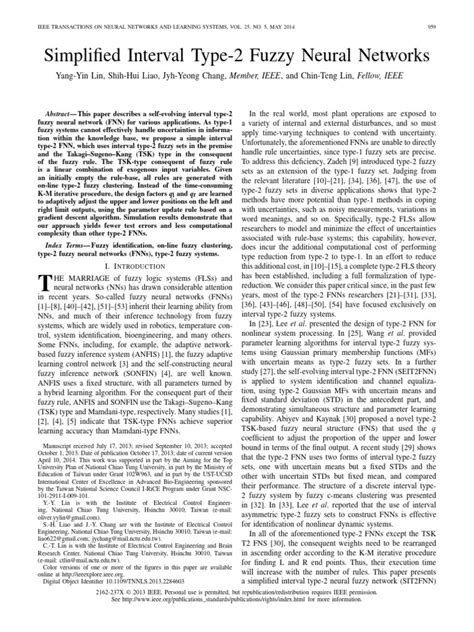 simplified interval type 2 fuzzy neural networks pdf fuzzy logic