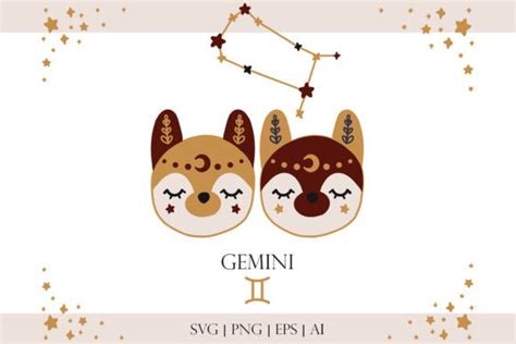 Gemini Baby Svg Zodiac Sign Graphic By Afonshinaart Creative Fabrica