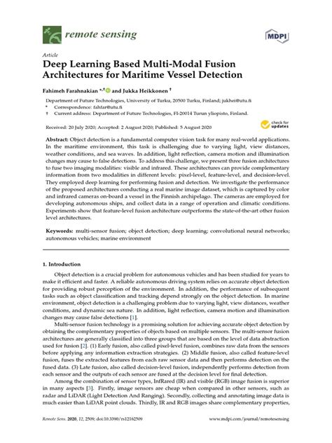 Deep Learning Based Multi Modal Fusion Architecture For Maritime Vessel Detection Pdf Lidar